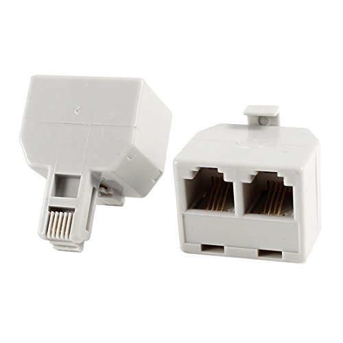 Uxcell Rj11 6p4c Male To Dual Female Connector Telephone Modular ...
