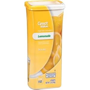 Amazon.com : Great Value: Lemonade Drink Mix, 3.2 Oz - 6 Packets (Pack ...