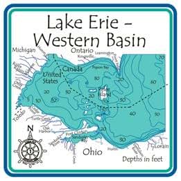 Amazon.com : Lake Erie Western Basin Region 2D Laser Carved Depth Map ...