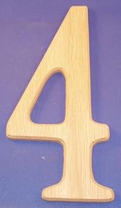 Wooden Numbers 6 Inch Number 4
