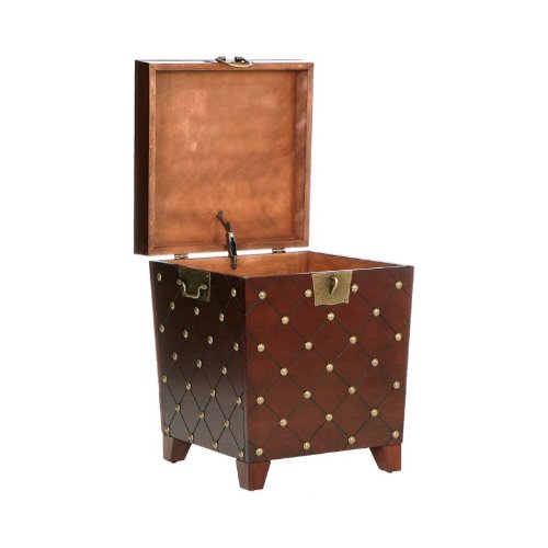 Trunk End Table Nailhead Design Espresso Finish