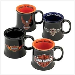 Amazon.com | Harley Davidson Ceramic Mug Shot Set: Shot Glasses: Coffee ...
