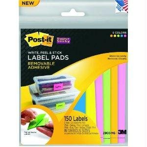 Amazon.com: Post-it Super Sticky Removable Label Pads - Removable Label ...