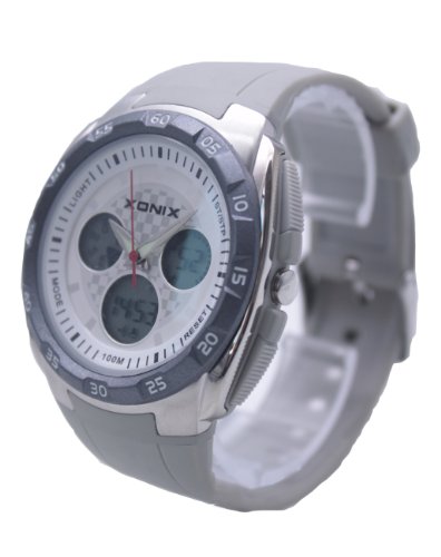 XONIX Multifunction Men’s Gray Rubber Strap Digital Luxury Sport Watch ...