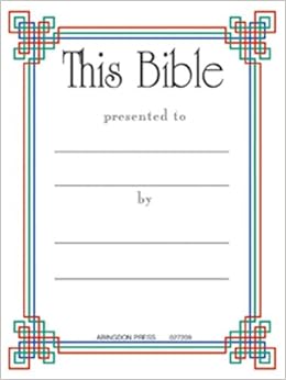 Bookplate Bible Presented To/By (Package of 15): 9780687027200: Amazon ...