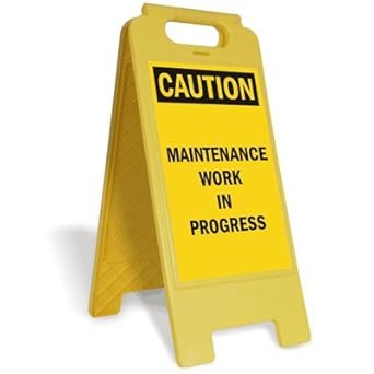 SmartSign Folding Floor Sign, Legend "Caution Maintenance Work in ...