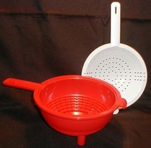 Amazon.com: Tupperware Double Colander in Red & White: Kitchen & Dining