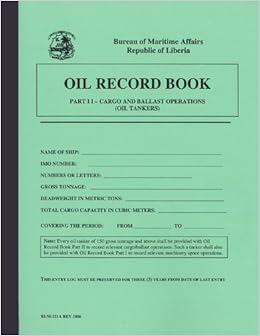 Oil Record Book Part 2 Cargo and Ballast Operations (Oil Tankers ...