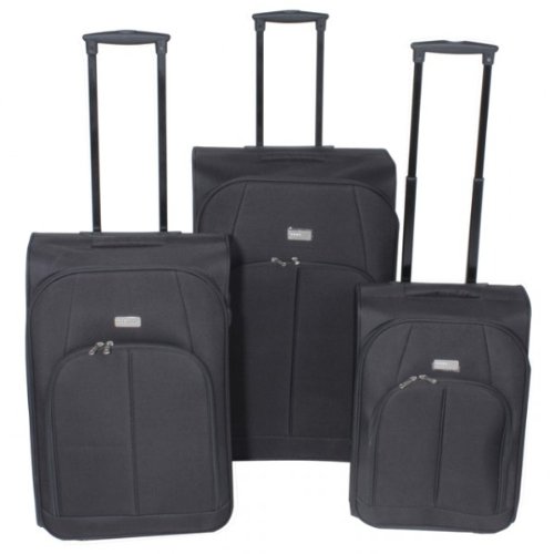 3tlg Koffer Set Trolley Koffer schwarz Reisekoffer Set Reisetrolley ...