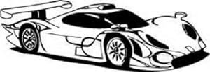 Amazon.com - Race Car with Fins and Spoilers Stencil Vinyl, Matte Black ...