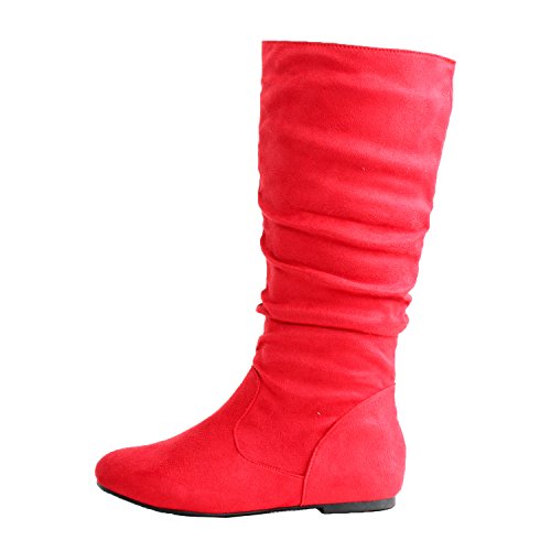 West Blvd Saigon Slouch Slouch Boots, Red Suede, 9 Apparel Accessories ...