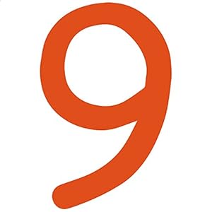 Amazon.com - Number 9 Style #40 (Nine) Decal Sticker (orange, 17 inch ...