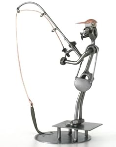 FISHERMAN nuts and bolts man METAL SCULPTURE: Amazon.co.uk: Kitchen & Home