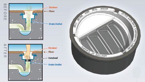 2 Inch In Floor Drain Trap Seal SureSeal Hardware Plumbing Traps ...