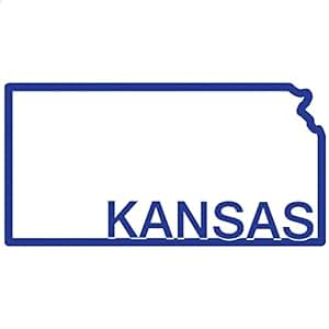 Amazon.com - Kansas State Outline Decal Sticker (blue, 22 inch) - Wall ...