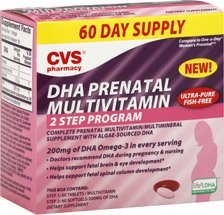Amazon.com: CVS DHA Prenatal Multivitamin 2 Step Program Tablets - 60 ...
