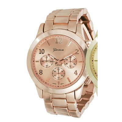 Men’s Chronograph Link Watch Color: Copper | Geneva Watches