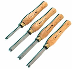 PSI Woodworking LCBEAD4 4 Piece HSS Bead Cutting Lathe Chisel Set ...