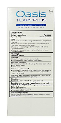 Oasis TEARS PLUS Lubricant Eye Drops Relief For Dry Eyes, One 30 Count ...