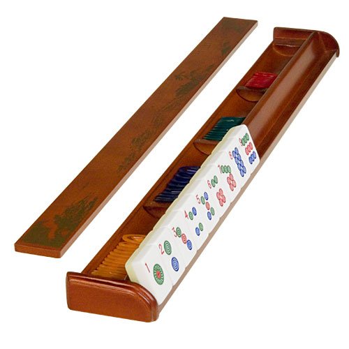 Mahjong Racks w/ Pushers - Natural Wood - Set of 4 (894887001744) $29.99