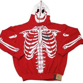 Amazon.com: LRG Dead Serious Skeleton Hoodie Red: Clothing