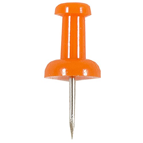 JAM PaperÂ® Push Pins / Thumb Tacks - Orange - 100 Pushpins per ...