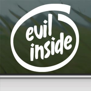 Amazon.com: Evil Inside White Sticker Car Laptop Vinyl Window White ...