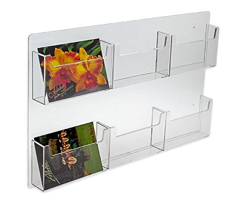 Source One 6 Pocket Deluxe Clear Postcard Holder Display Wall Mount ...