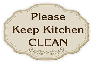 Amazon.com: Please keep kitchen clean sticker decal 5" x 3": Automotive