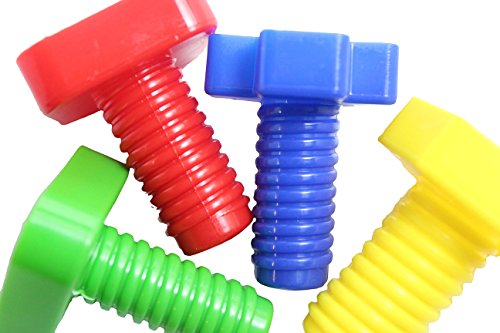 Large Plastic Nuts and Bolts - Set of 4 - Matching and Fine Motor Toy ...