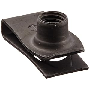 Steel Tapped-Hole U-Style Clip-On Nut, Plain Finish, Metric, M8-1.25 ...