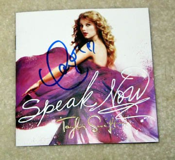 ==TAYLOR SWIFT autographed SIGNED « Speak Now » Cd COVER ! | uumsqoawmk