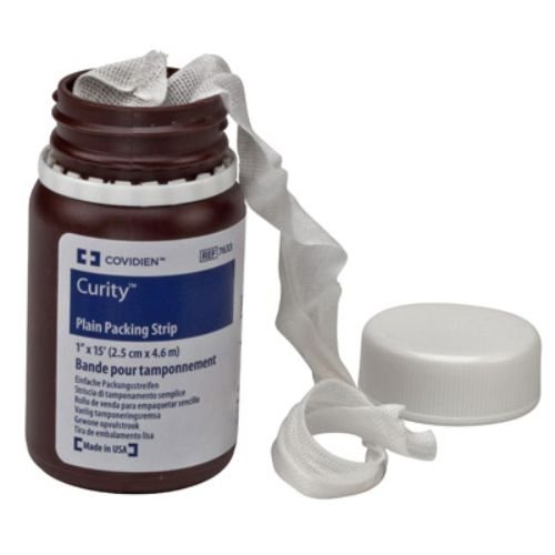 Covidien 7632 Curity Plain Packing Strip, 1/2" x 15 Size (Pack of 12 ...