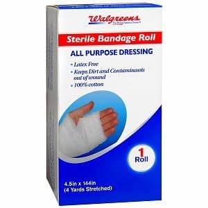 Amazon.com: Walgreens Sterile Bandage Roll All Purpose Dressing, 4.5 yd ...