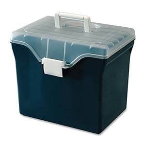 Amazon.com : Set of 4 Portable File Boxes with Organizer Top, Black ...