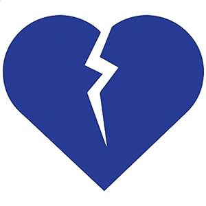 Amazon.com - Broken Heart Decal Sticker (blue, 5 inch) - Wall Decor ...