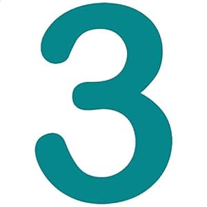 Amazon.com - Number 3 Style #30 (Three) Decal Sticker (turquoise, 16 ...