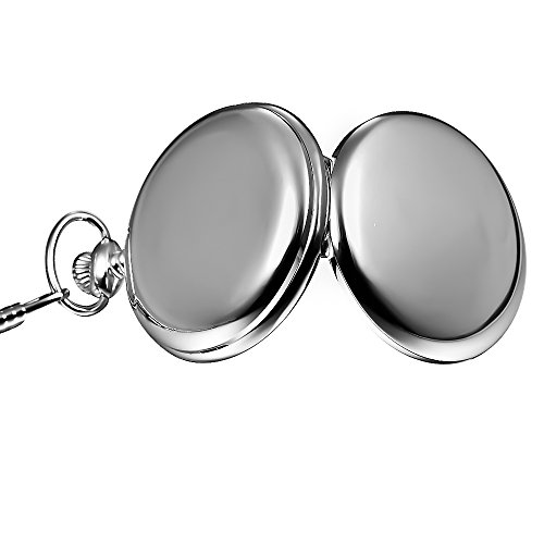 Купить Mudder Classic Smooth Surface Mechanical Silver Pocket Watch ...