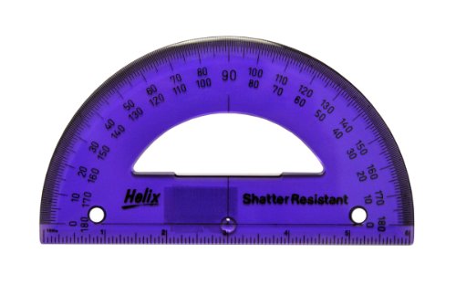 Helix 180 Degree Shatter Resistant Protractor, 6-Inch, Tinted, Color ...
