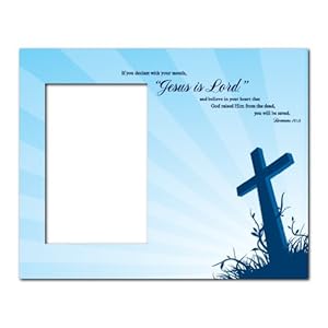 Amazon.com - Picture Frame - Christian Theme - Romans 10:9 - Holds 4x6 ...