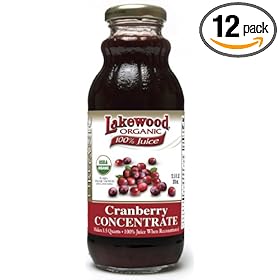 Lakewood Organic Cranberry Concentrate Juice, 12.5-Ounce Bottles (Pack ...
