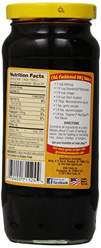 Grandmas Unsulphured Molasses, Original, 11.5 Ounce Food, Beverages ...