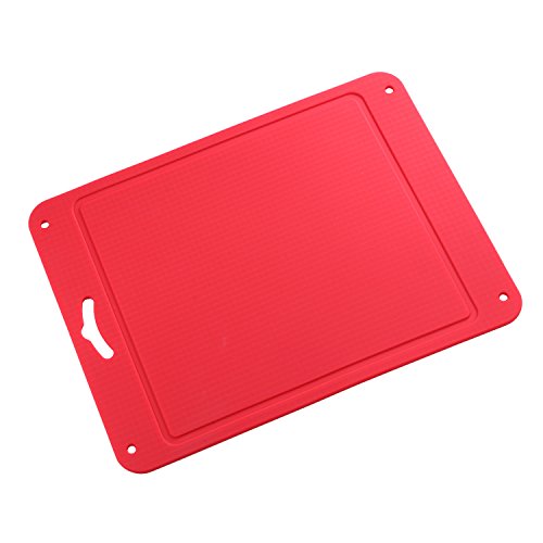 Unicook Flexible Large Silicone Cutting Board-Red,Non Slip, Sturdy,Food ...