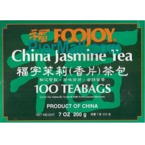 Amazon.com : Foojoy Chinese Jasmine Green Tea - 100 Tea Bags (Pack of 1 ...