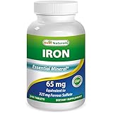 Iron 65 mg 240 Tablets by Best Naturals - Essential Mineral - Helps ...