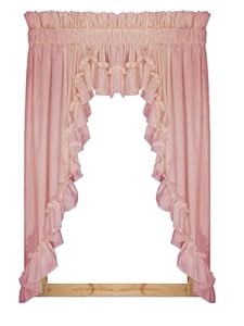 Amazon.com - Stephanie Country Ruffle 3 Piece Swag Curtains Set 132 ...