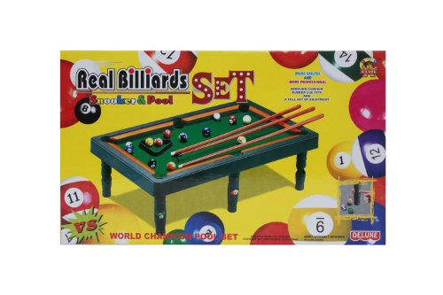 Miniature Deluxe Billiards Pool & Snooker Table Set - 19" x 12" | Mini ...