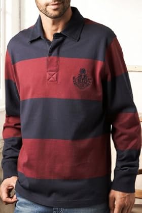 Blue Harbour Pure Cotton Block Stripe Rugby Shirt [T28-2475B-S ...