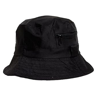 Amazon.com: Black Cute Bucket Hat with Zipper Pocket: Clothing