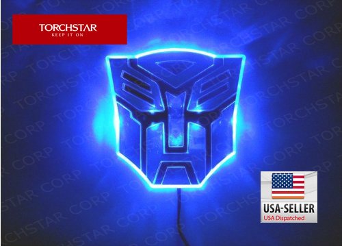 Edge Glowing LED Transformers AUTOBOTS Car Emblem BLUE - Street Scene ...